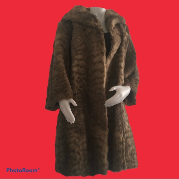 Vintage | Jackets & Coats | Vintage Genuine Rabbit Fur Coat M Read ...